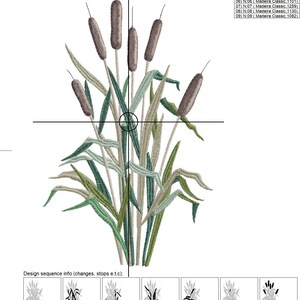 Bulrush Machine Embroidery Designs Set - 7 Sizes - Etsy