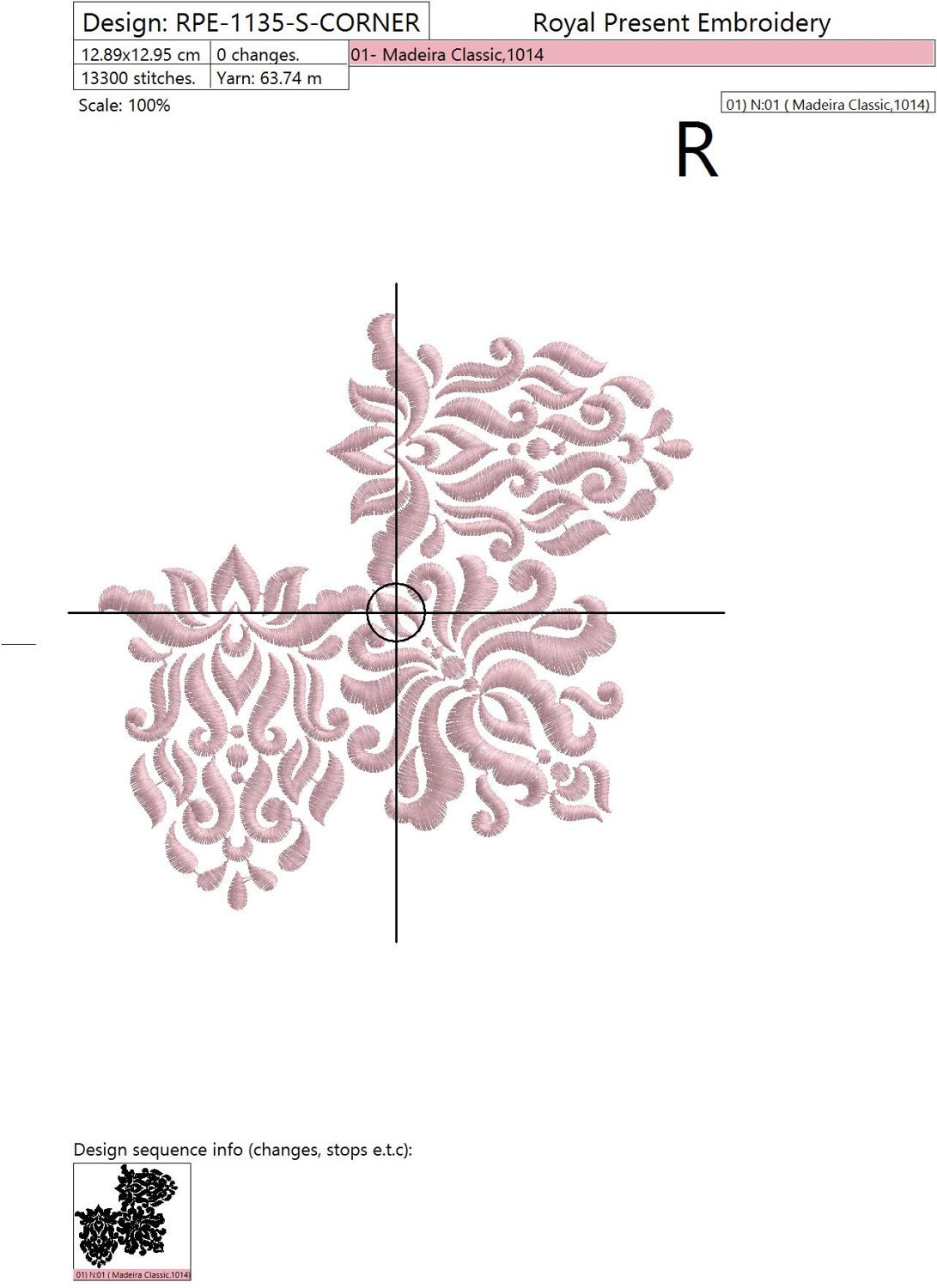 Damascus Corner Machine Embroidery Design - Etsy