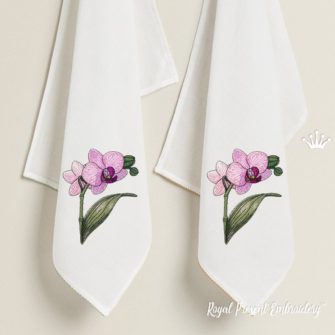 Elegant Orchids Machine Embroidery Design - 4 Sizes - Etsy