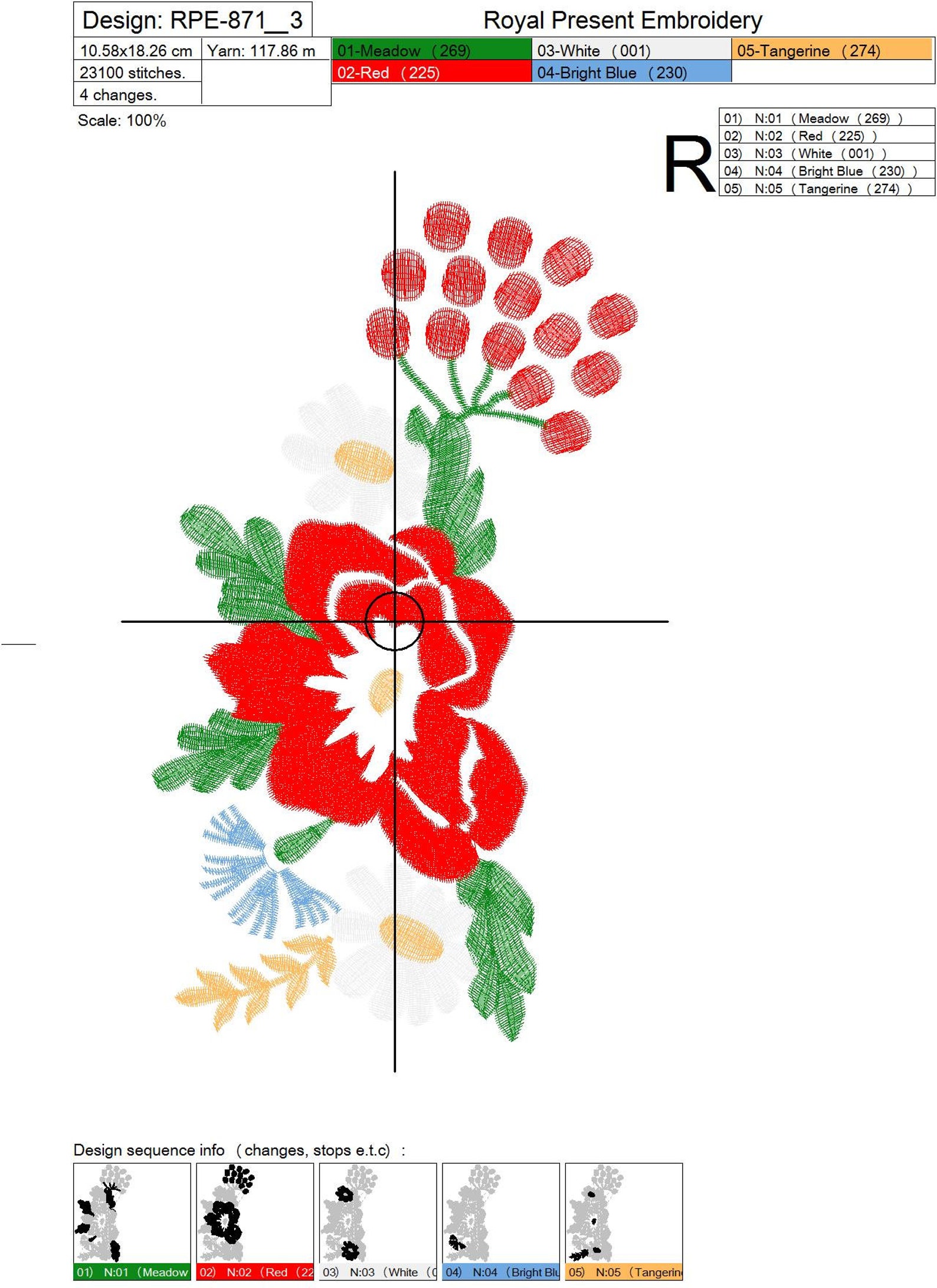 Folk Machine Embroidery Design Poppies and Flowers | Etsy