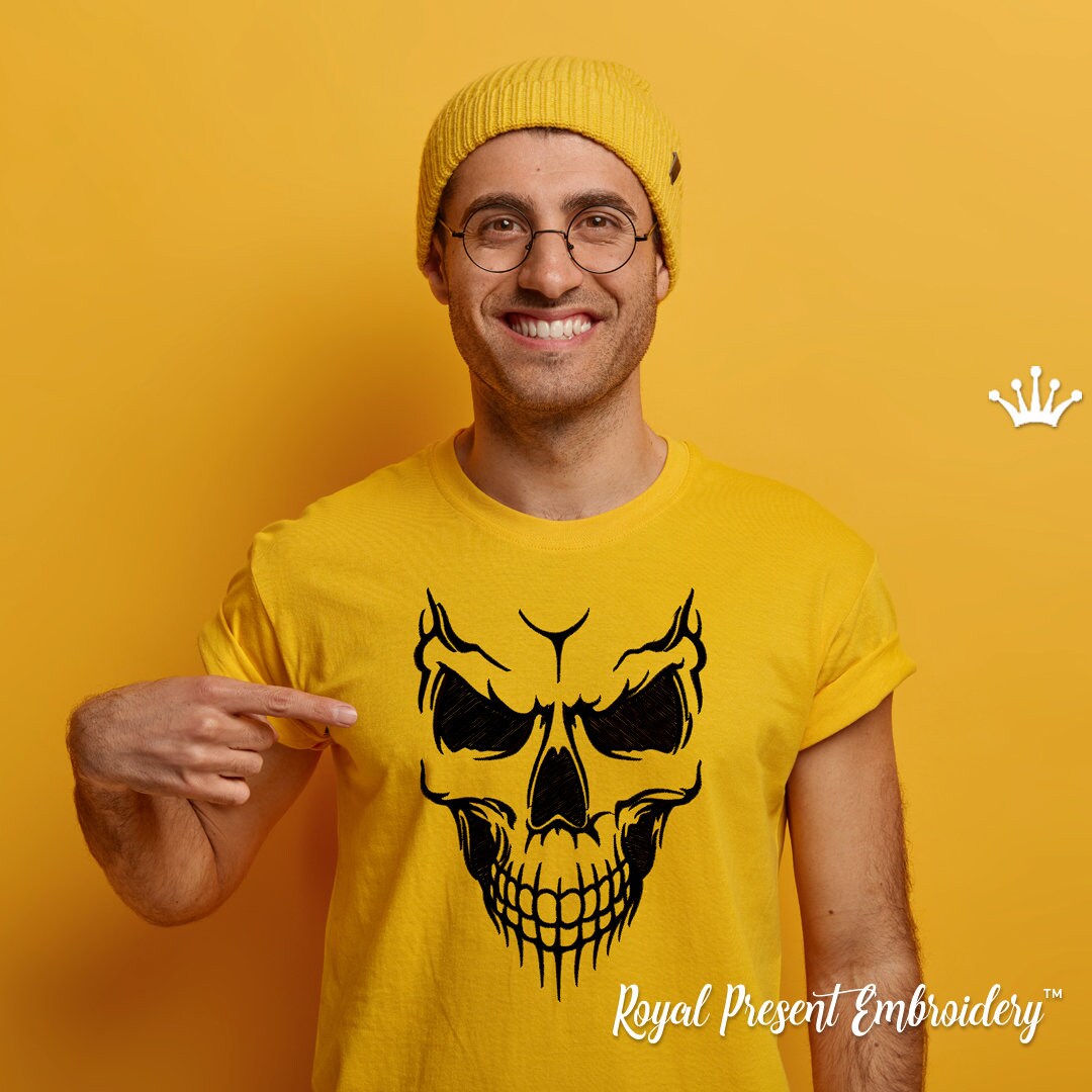 Smiling Skull Machine Embroidery Design - 6 Sizes - Etsy