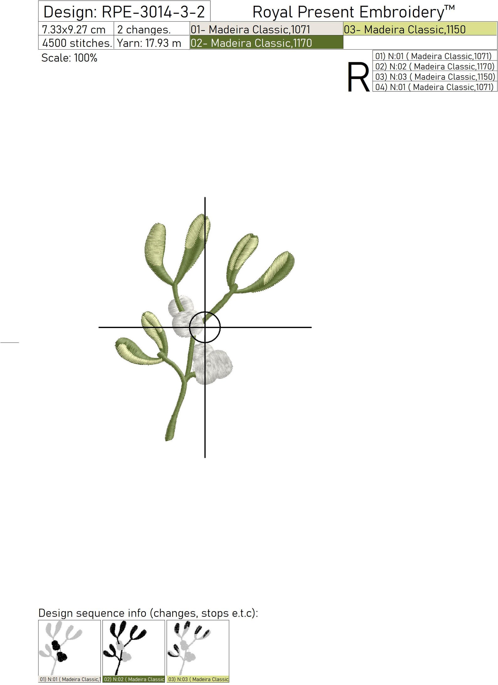 Mistletoe Set of Machine Embroidery Designs 2 Sizes | Etsy