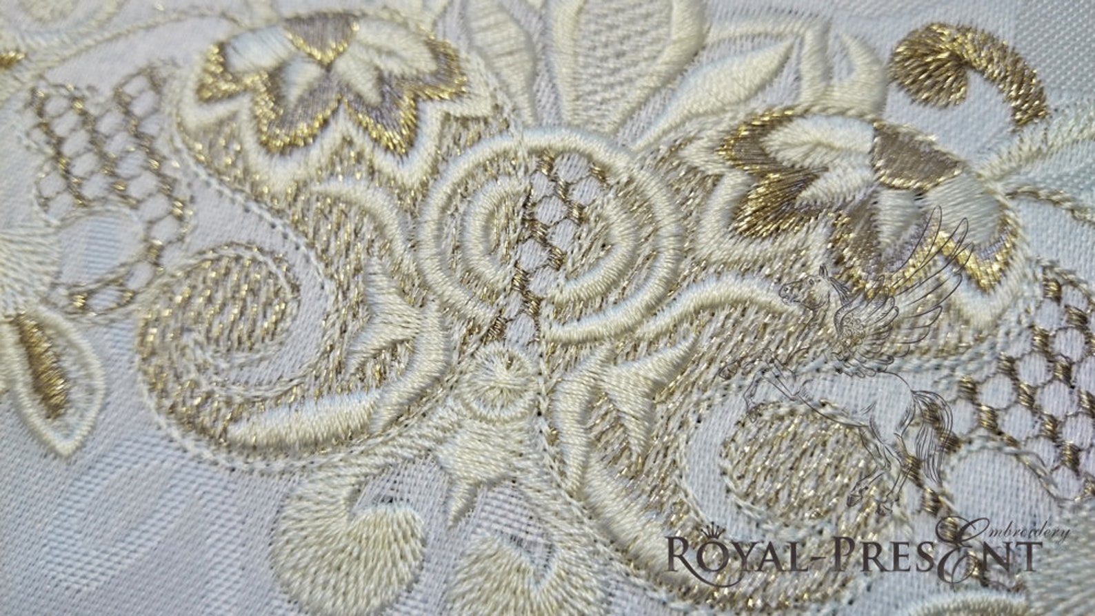 Machine Embroidery Design Rich Gold Border 3 Sizes - Etsy