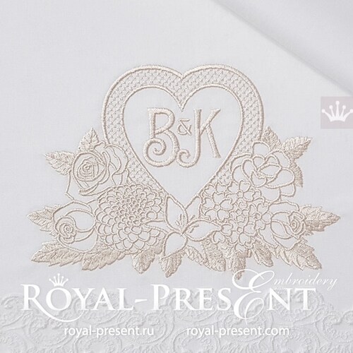 Wedding Monogram Blank Embroidery Design 3 Sizes - Etsy
