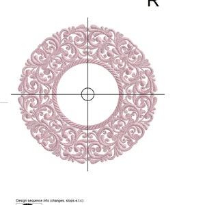 Round Floral Frame Machine Embroidery Design - 4 Sizes - Etsy