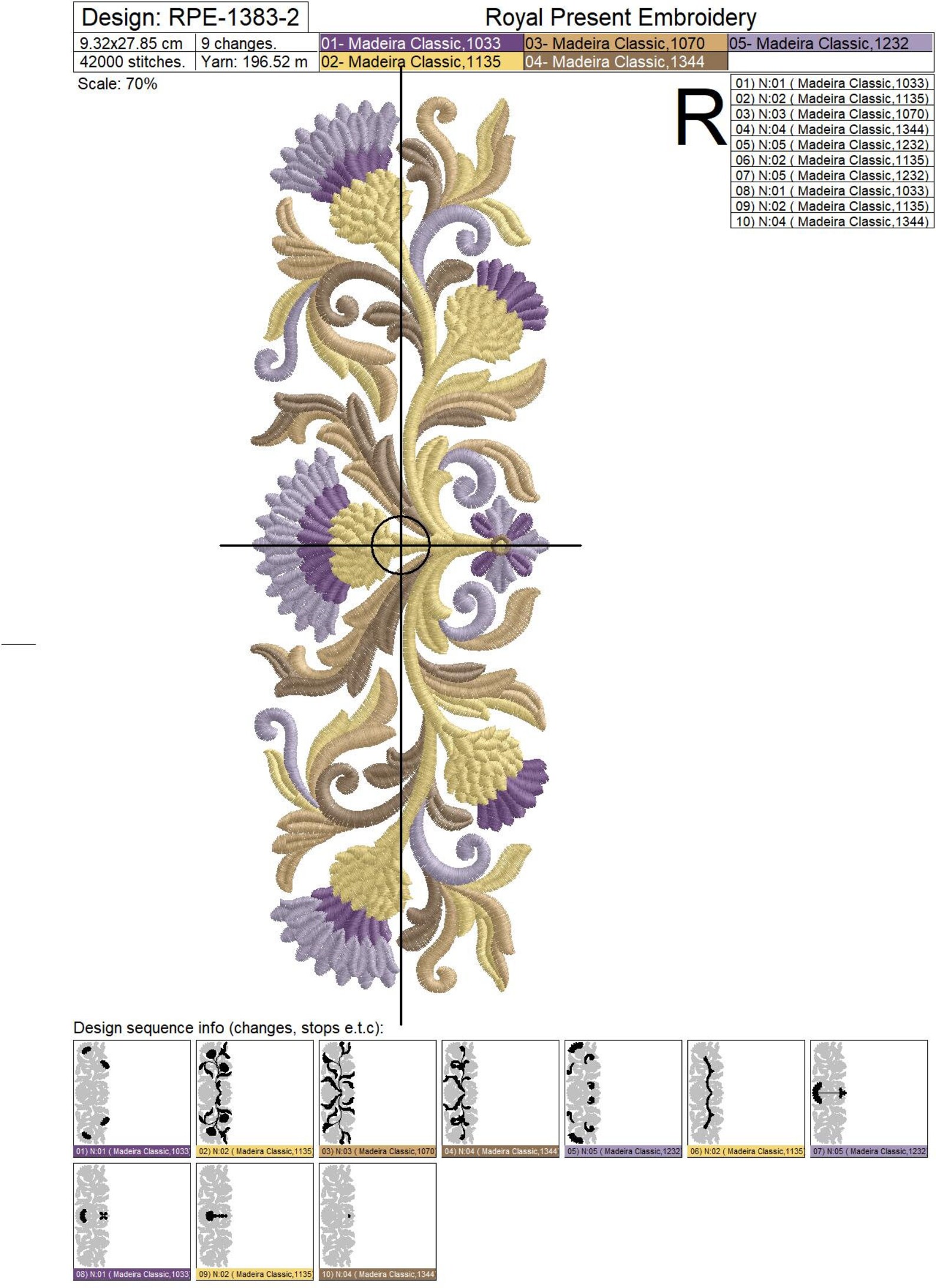 Golden Thistles Machine Embroidery Design - 7 Sizes - Etsy