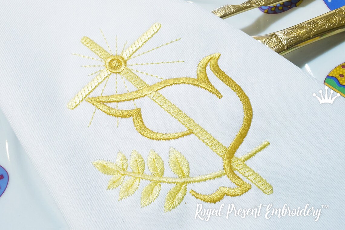 Cross With Dove Machine Embroidery Design 3 Sizes - Etsy
