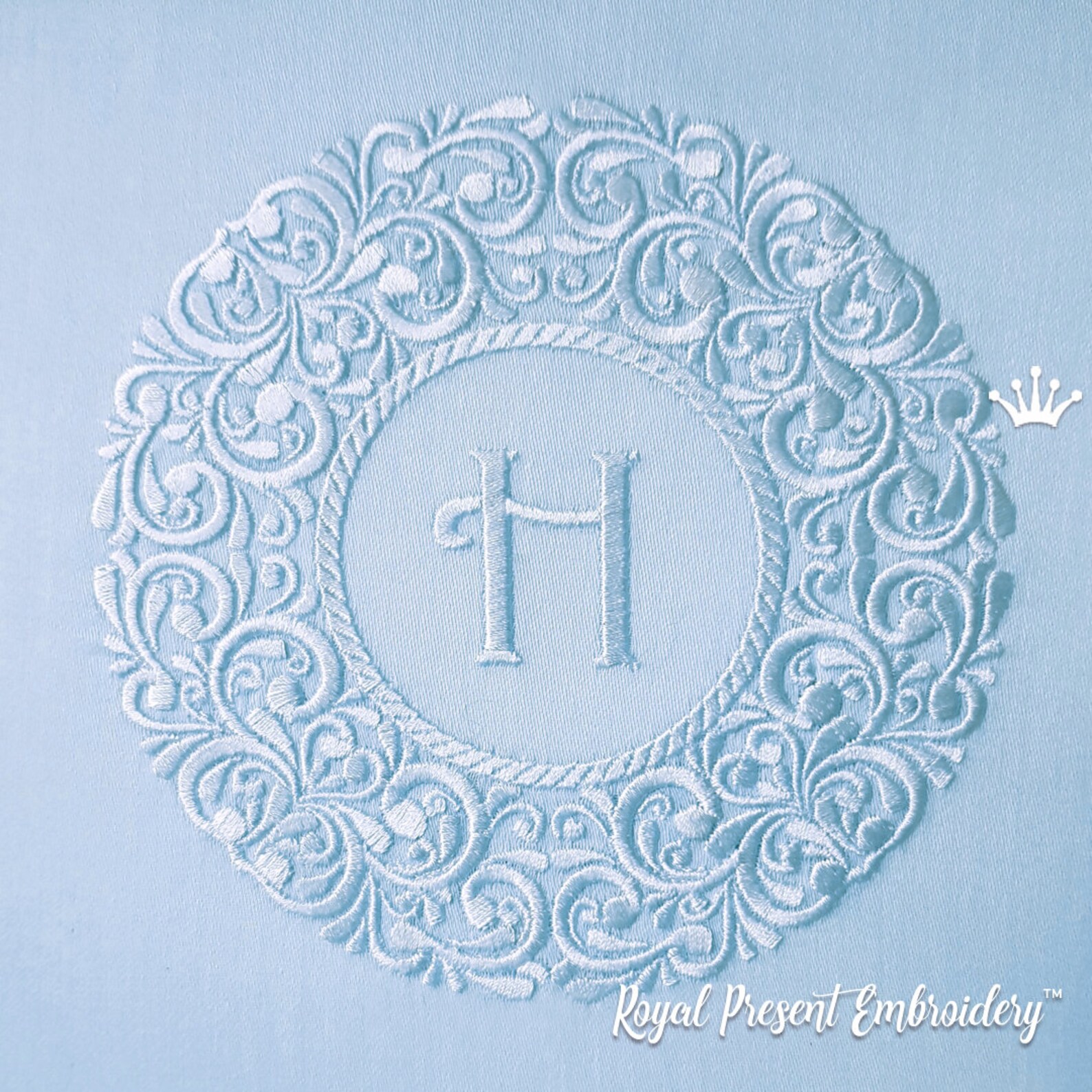 Round Floral Frame Machine Embroidery Design 4 Sizes | Etsy