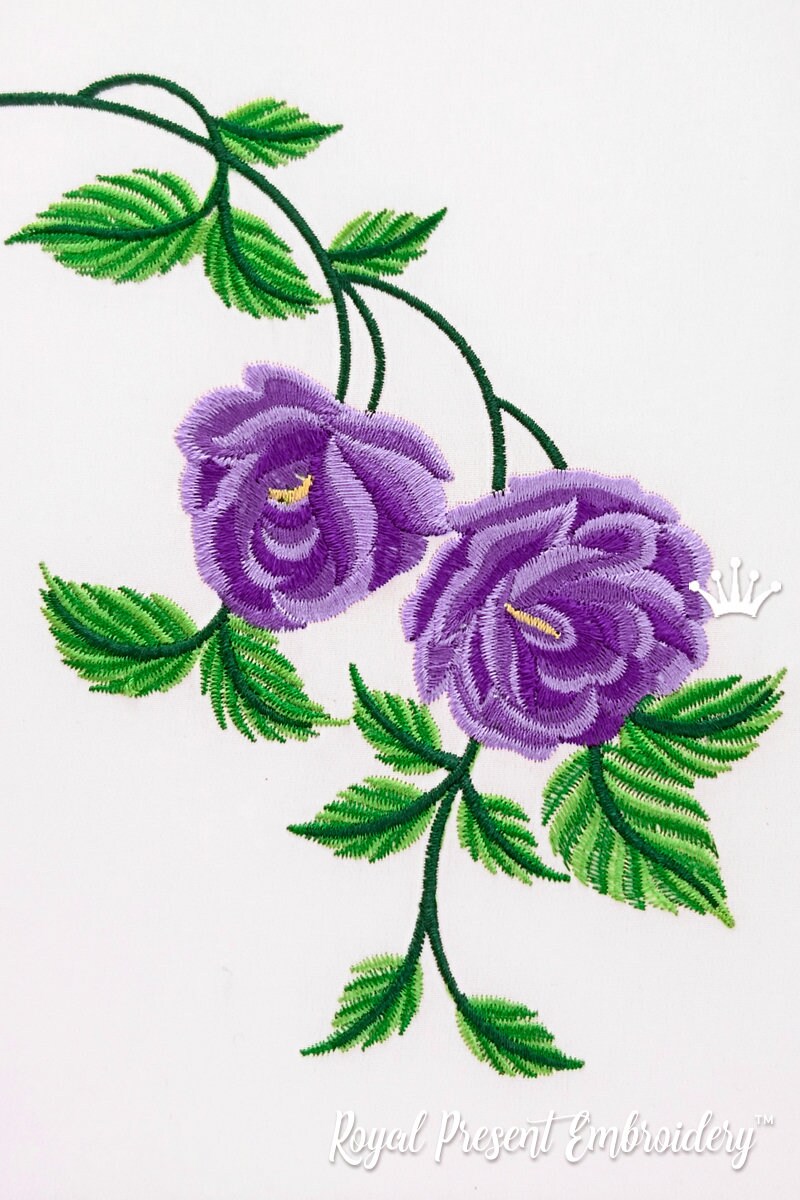 Machine Embroidery Design Bouquet of Roses 3 Sizes - Etsy