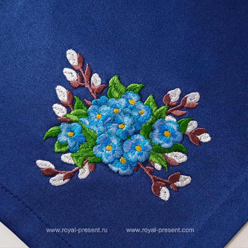 Forget-me-nots Bouquet Machine Embroidery Design | Etsy