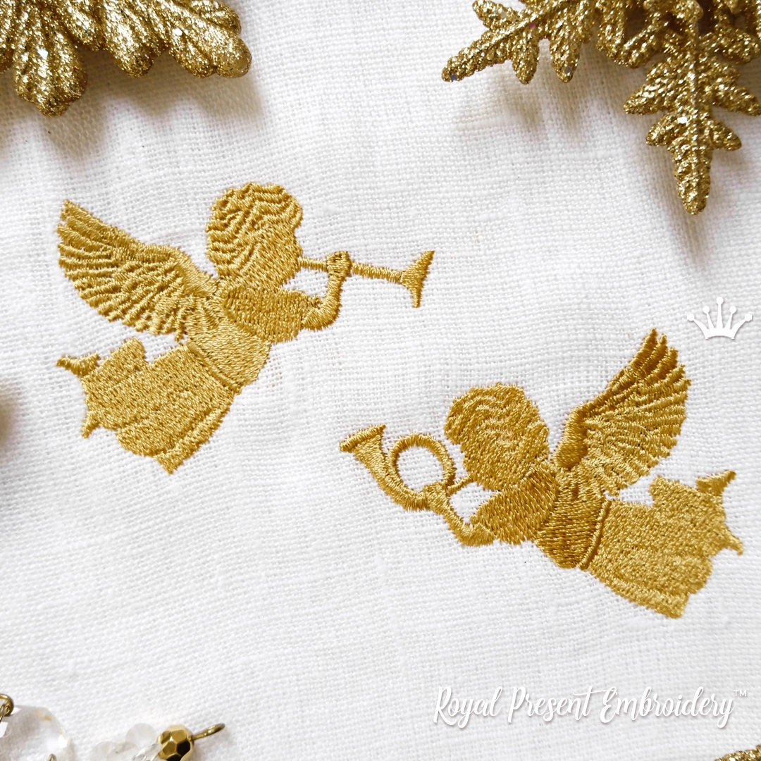 Two Christmas Angels Machine Embroidery Designs - Etsy