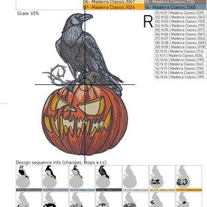 Raven on Jack Pumpkin Machine Embroidery Design - 4 Sizes - Etsy