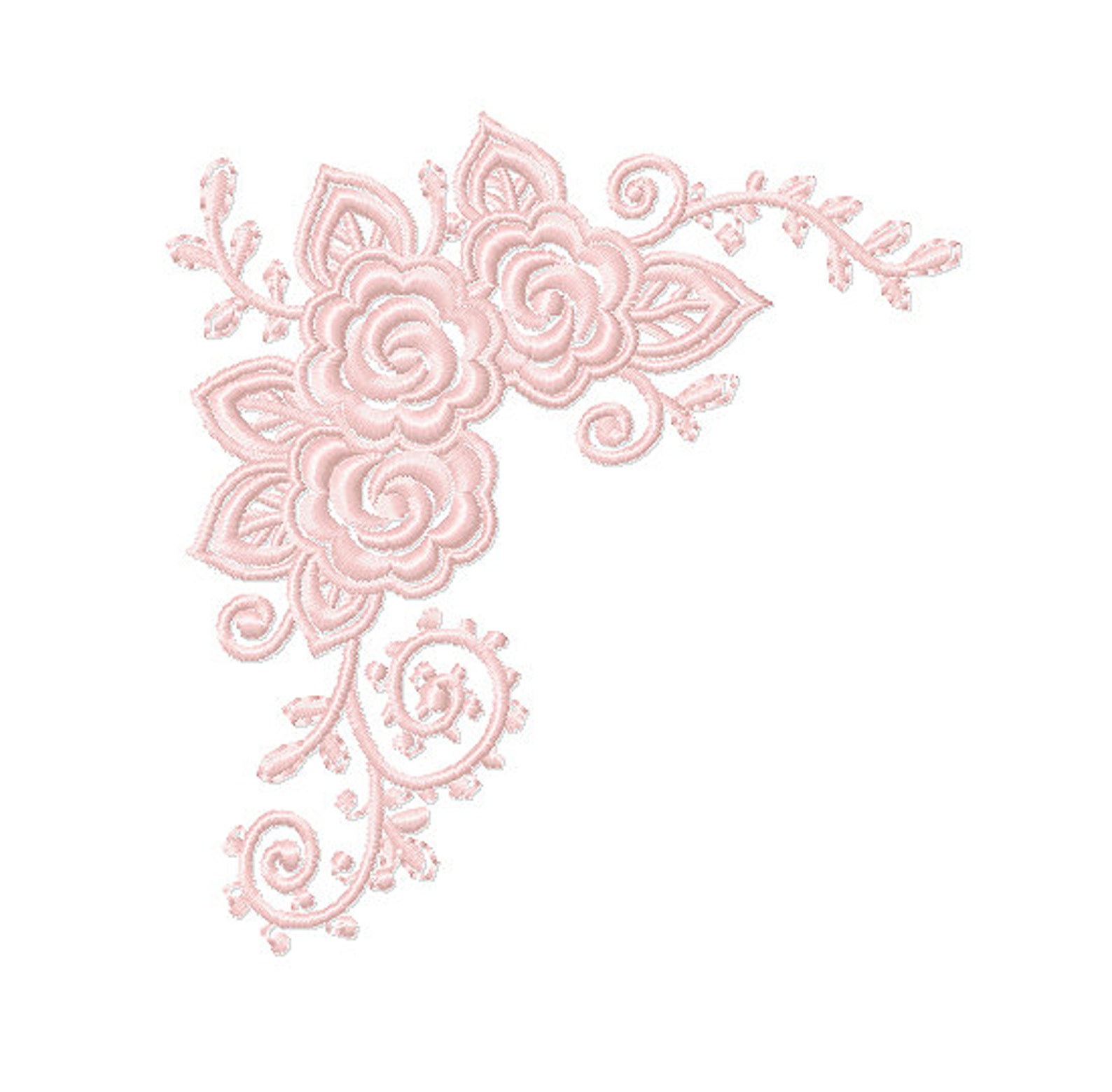 Set of Machine Embroidery Designs Lace Roses - Etsy