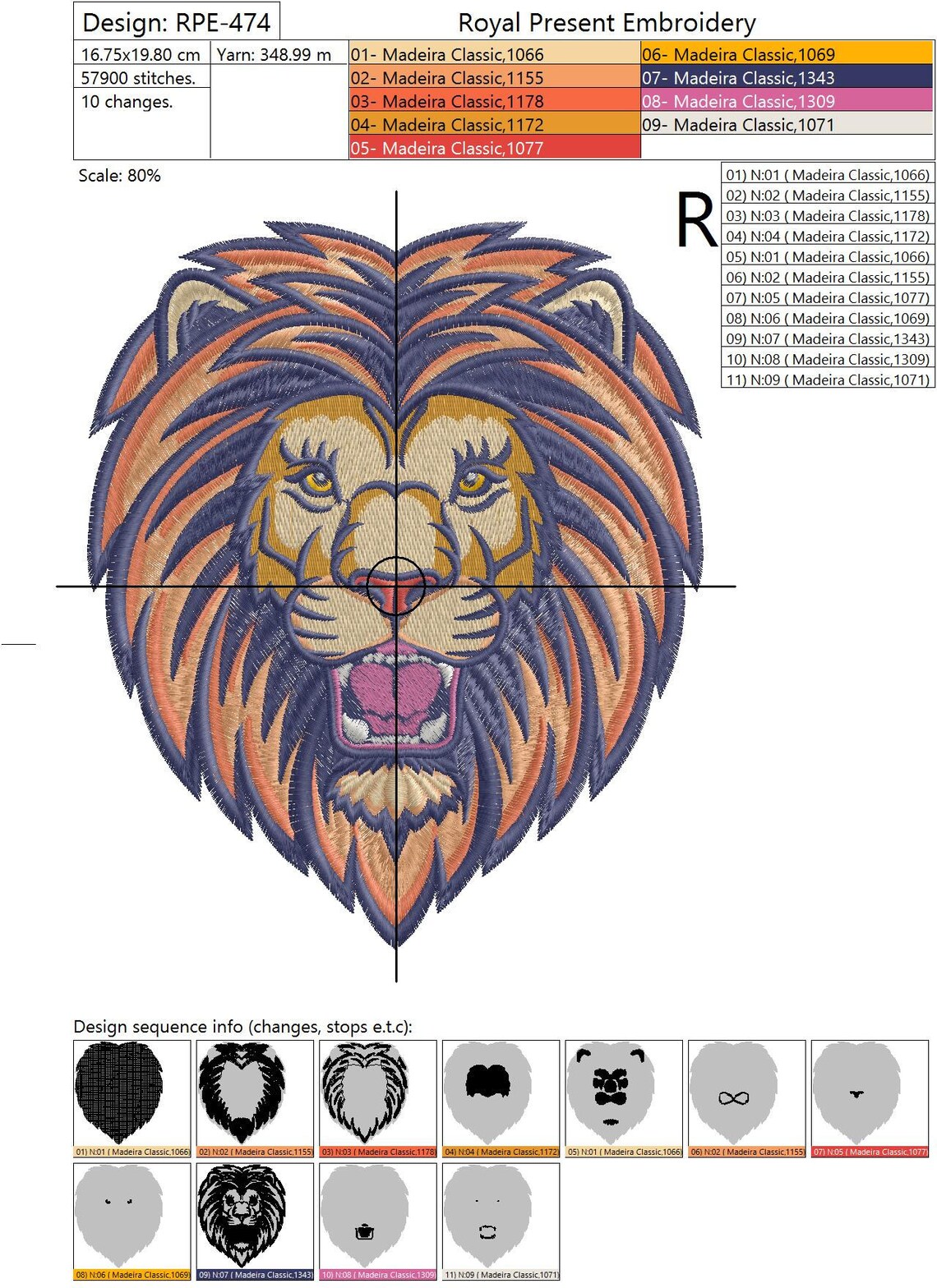 Lion head Machine Embroidery Design 2 sizes | Etsy