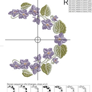 Violets Frame Machine Embroidery Design - 3 Sizes - Etsy