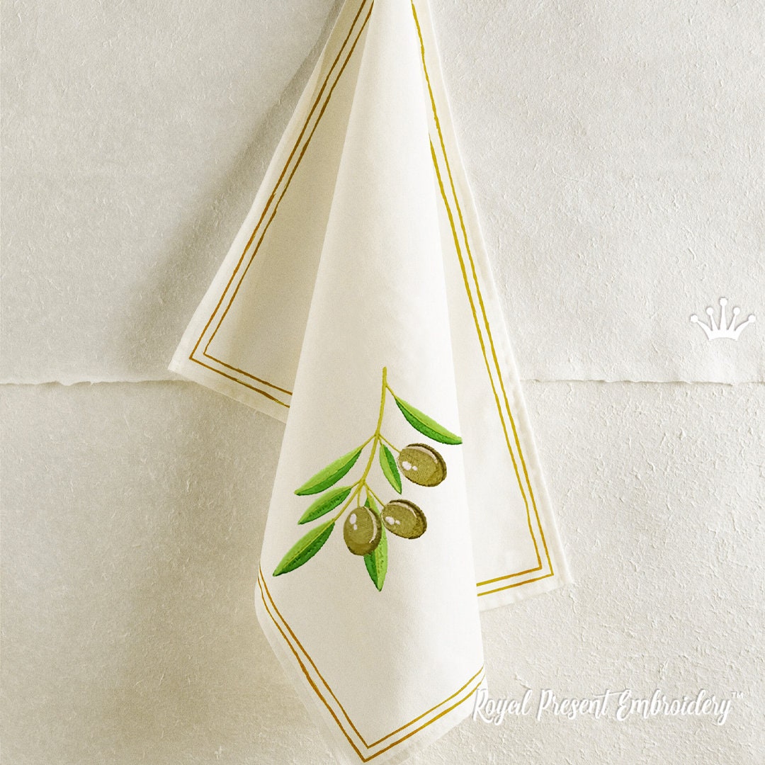 Mediterranean Green Olives Machine Embroidery Design - 2 Sizes - Etsy