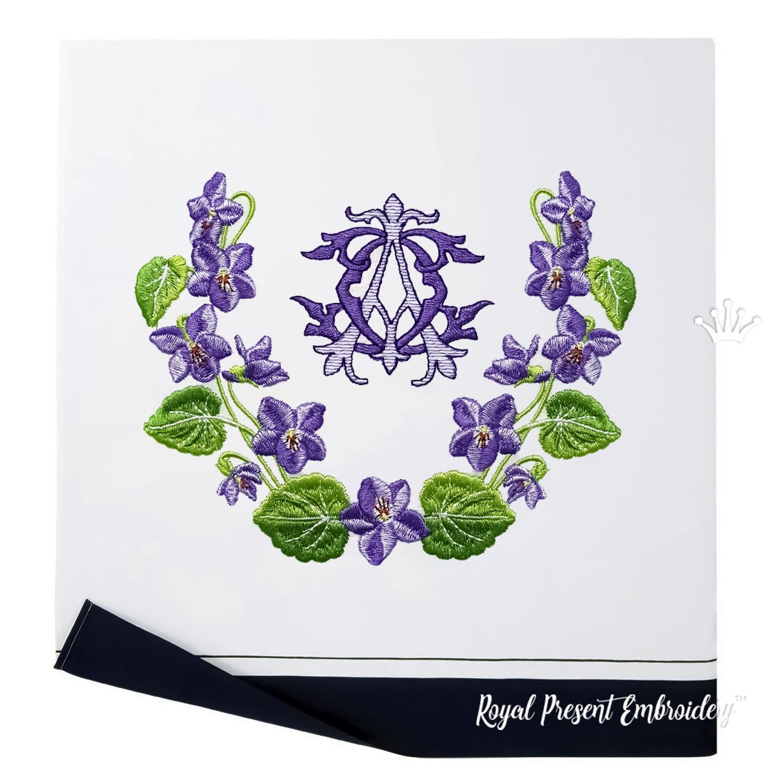 Violets Frame Machine Embroidery Design - 3 Sizes - Etsy