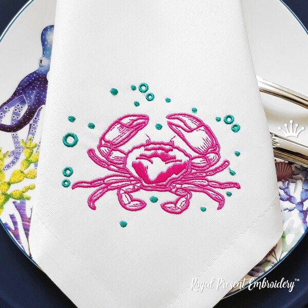 Crab Embroidery - Etsy