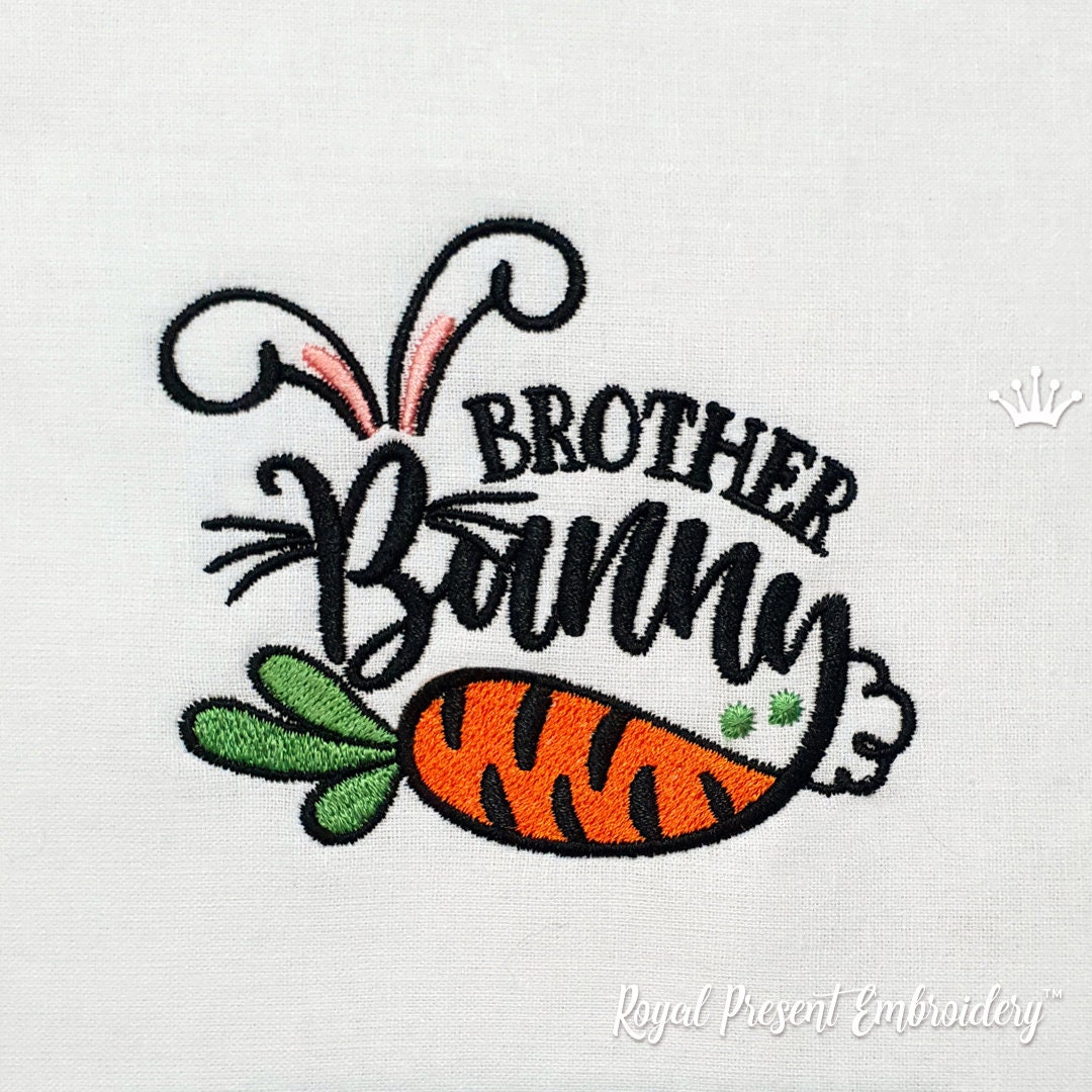 Brother Bunny Machine Embroidery Design 2 sizes | Etsy