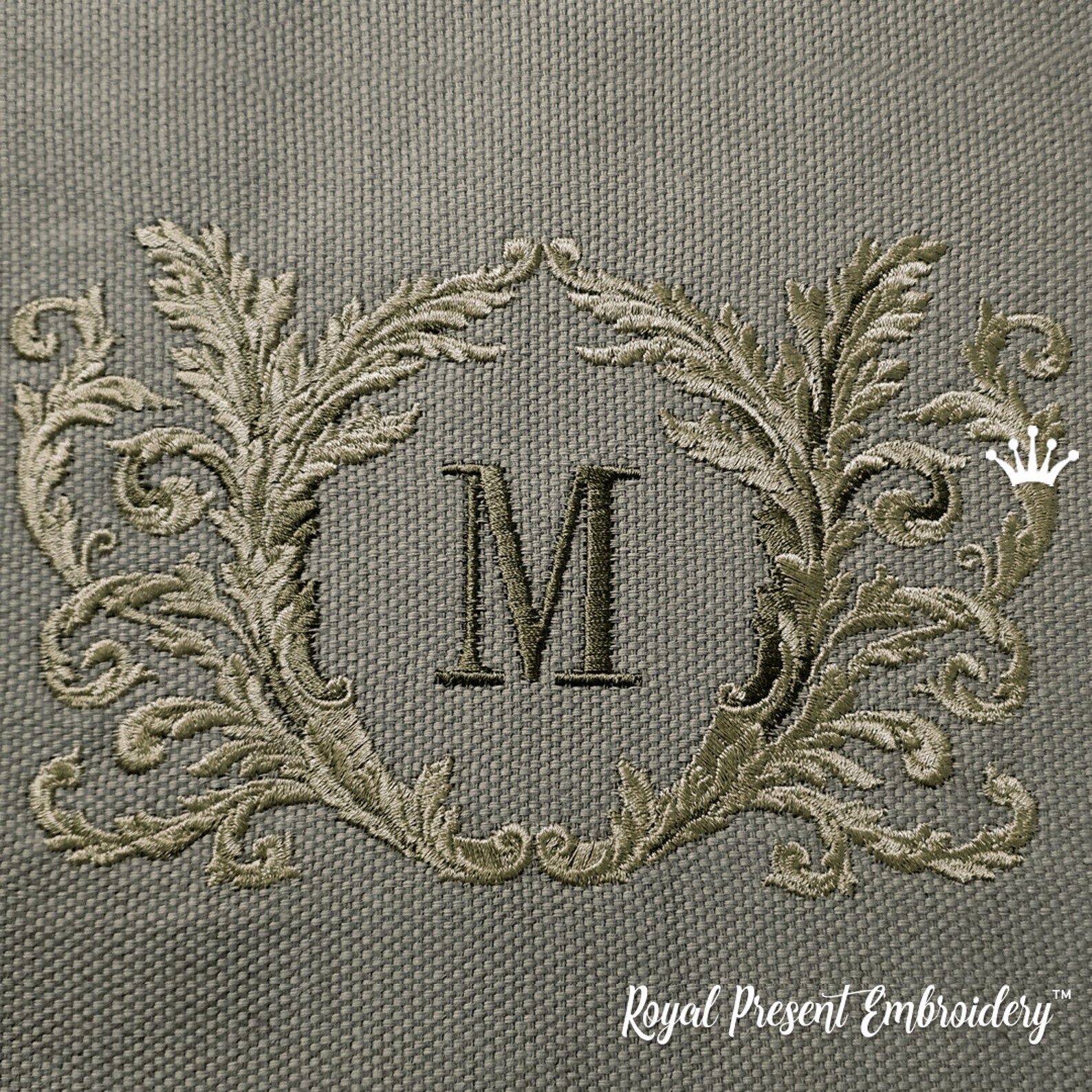 Baroque Blank Monogram Machine Embroidery Design 6 Sizes - Etsy
