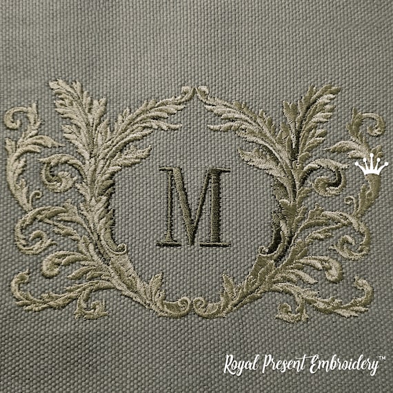 Baroque Blank Monogram Machine Embroidery Design 6 Sizes - Etsy