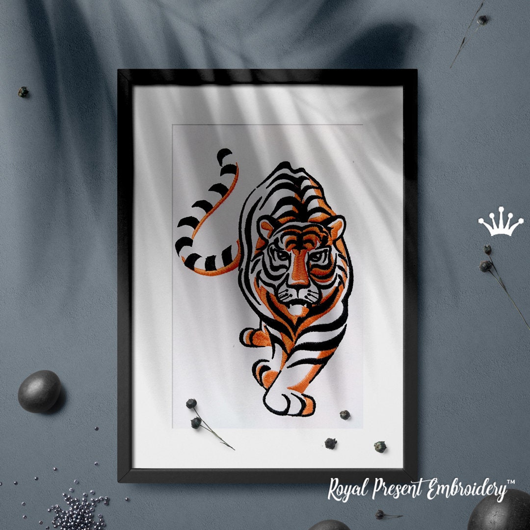 Hunter Tiger Machine Embroidery Design - 3 Sizes - Etsy
