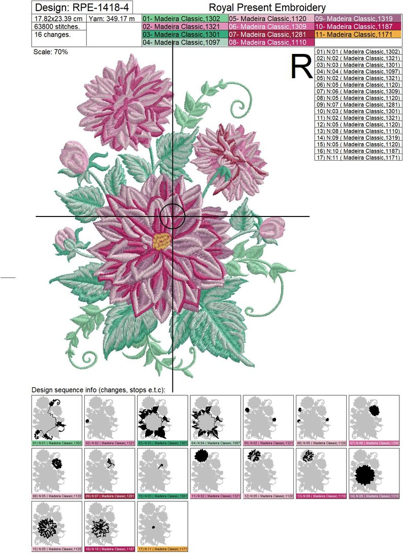Dahlias Machine Embroidery Design - 4 Sizes - Etsy