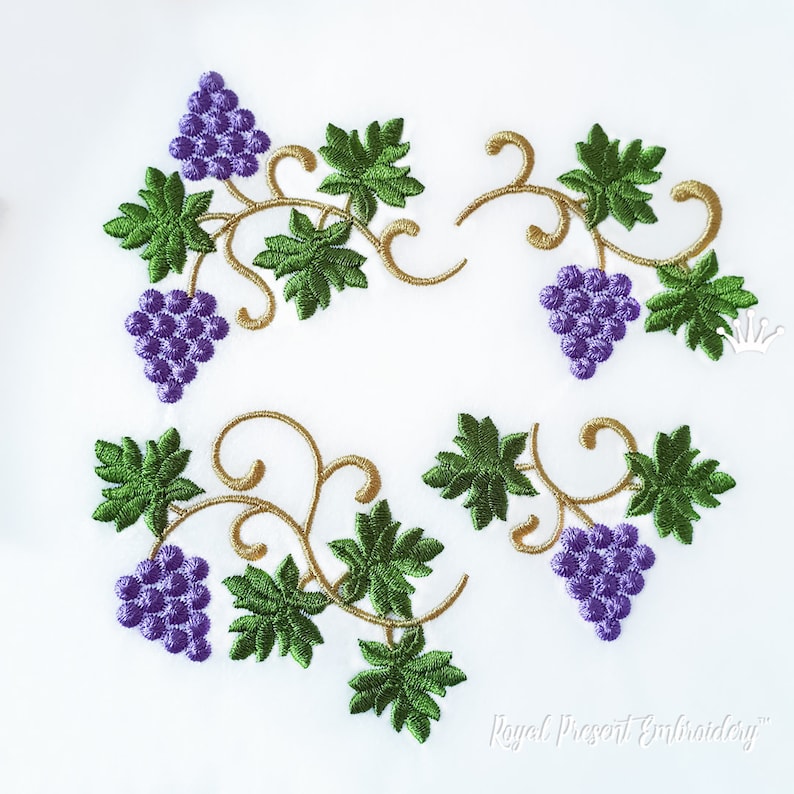 Grapes Machine Embroidery Designs Set - 3 Sizes - Etsy
