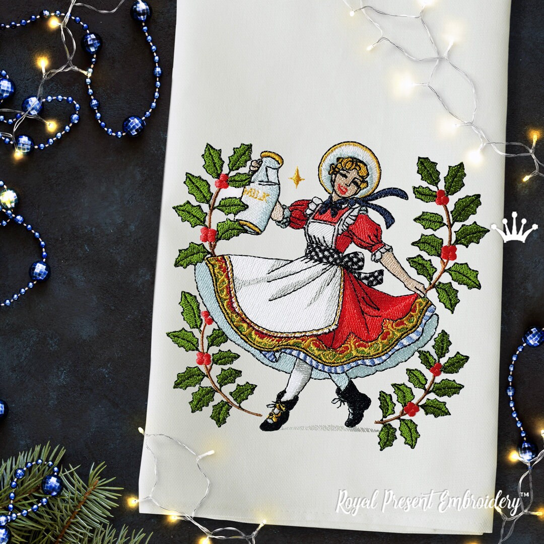 Milkmaid Machine Embroidery Designs - 4 Sizes - Etsy