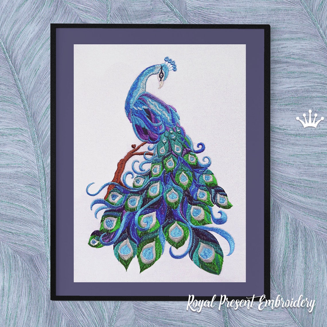 Luxurious Peacock Machine Embroidery Design 3 Sizes - Etsy