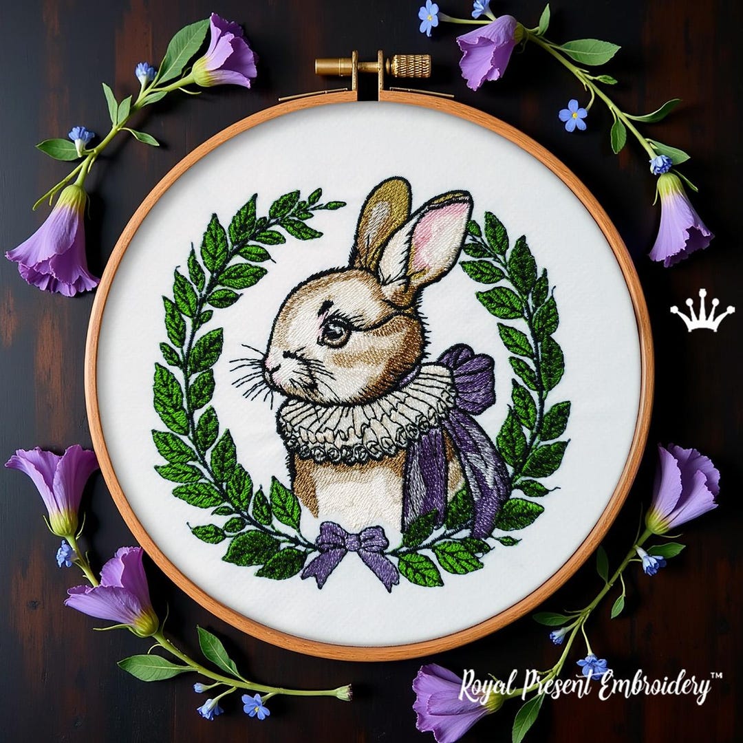Aristocratic Rabbit of the 16th Century Machine Embroidery Design - 4 ...