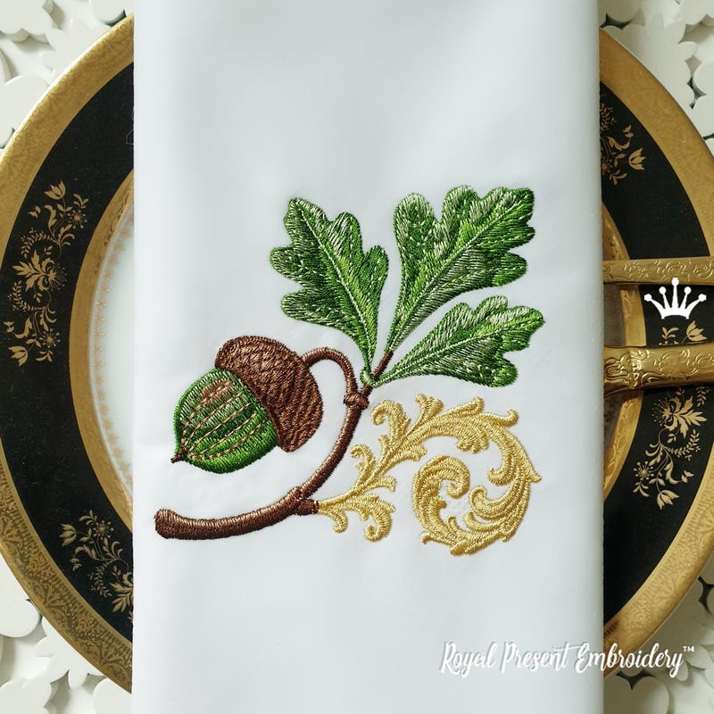 Acorn Embroidery - Etsy