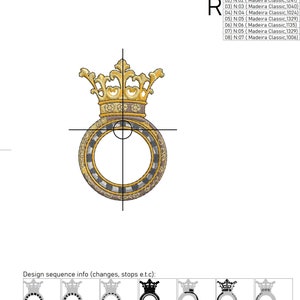Golden Ring With Crown for Monogram Machine Embroidery Design - 8 Sizes ...