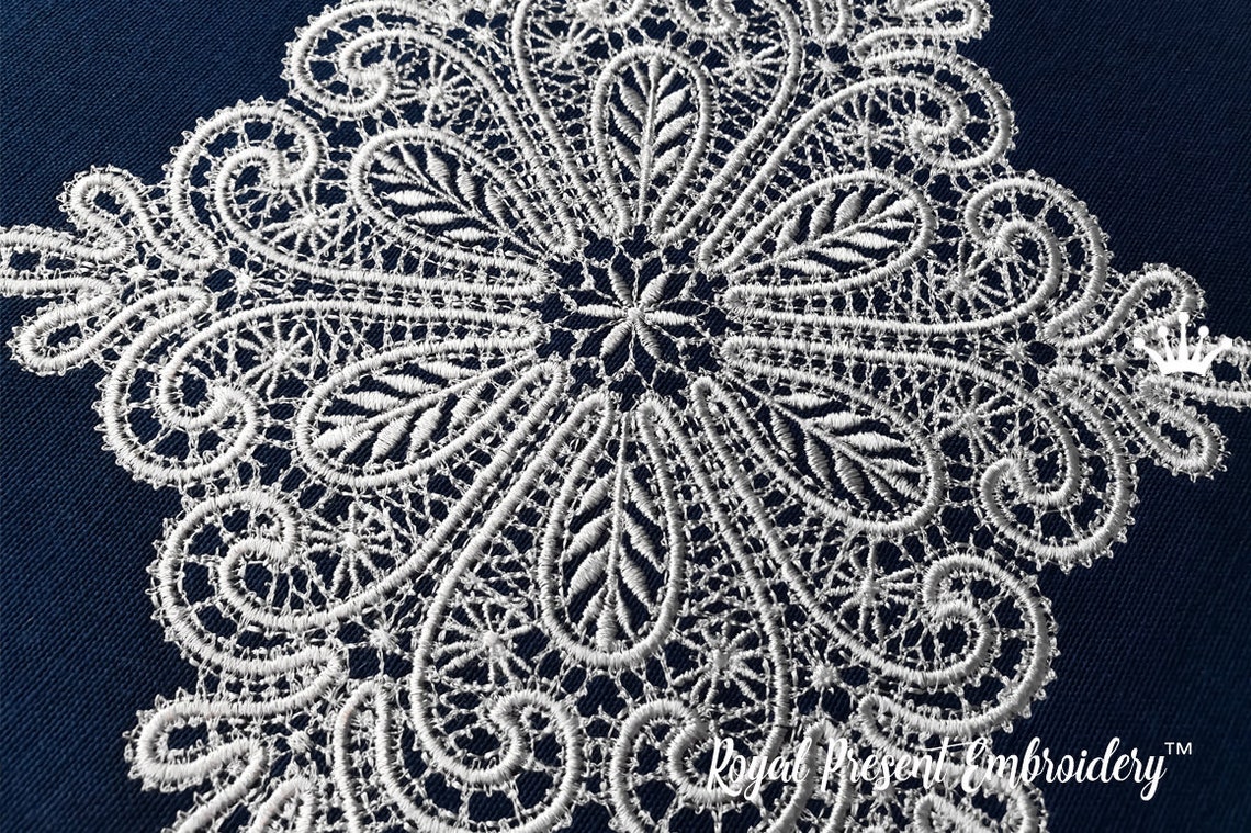 Snowflake Like Battenberg Lace Machine Embroidery Design - 5 Sizes - Etsy