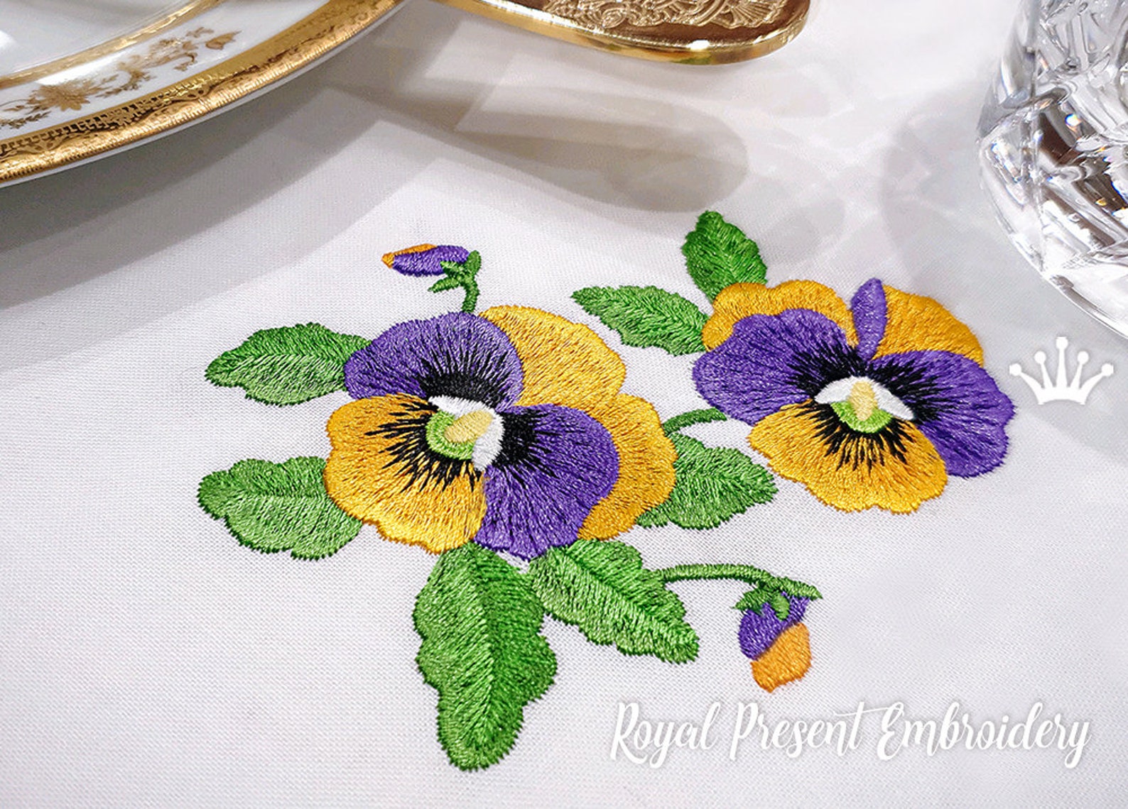 Pansies Flowers Machine Embroidery Design - 3 Sizes - Etsy