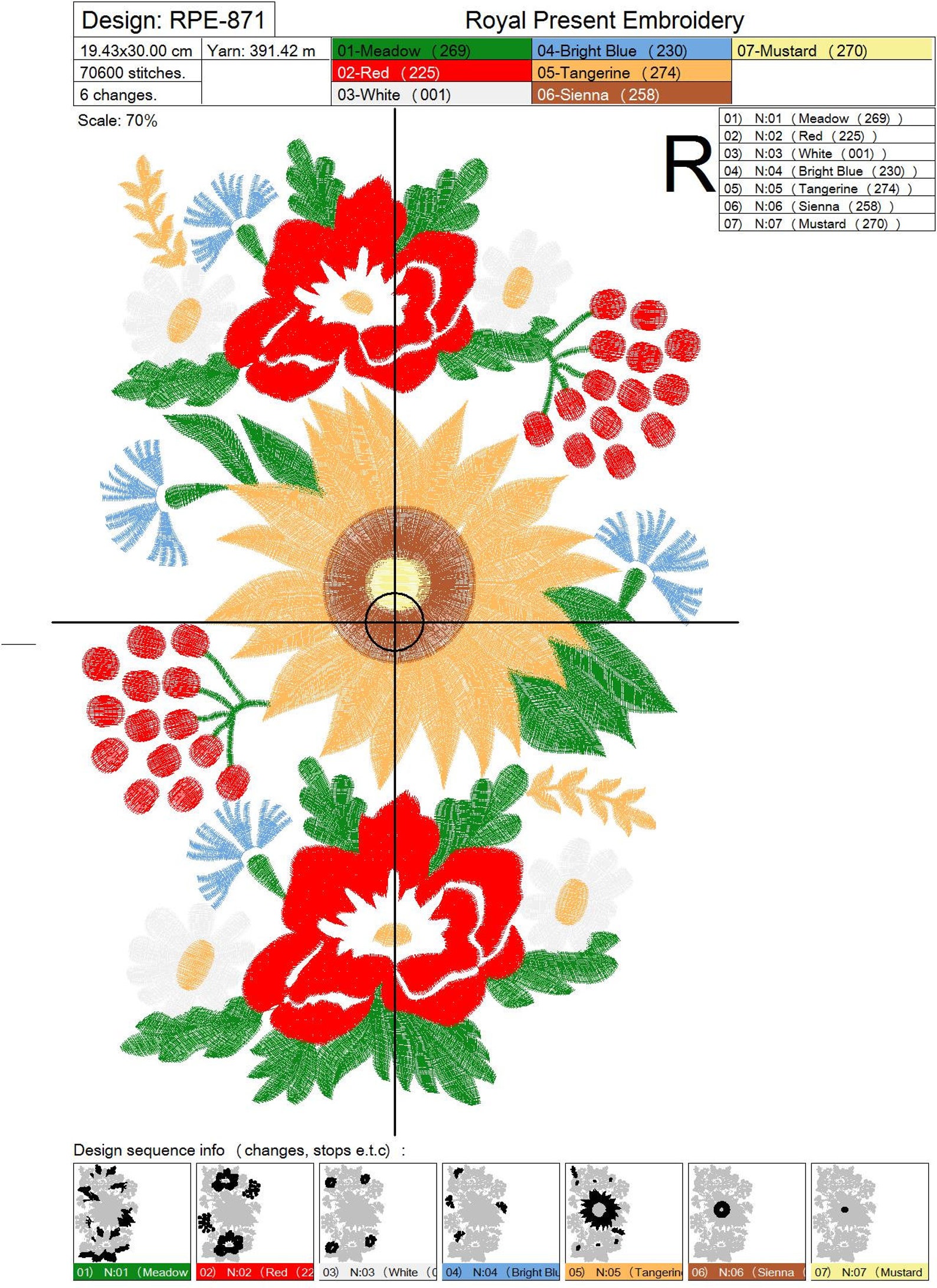 Folk Machine Embroidery Design Poppies and Flowers - Etsy