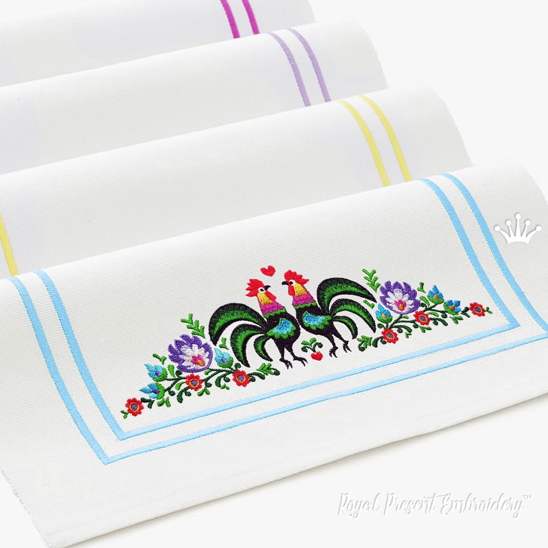 Polish Roosters Border Machine Embroidery Design - 2 Sizes - Etsy