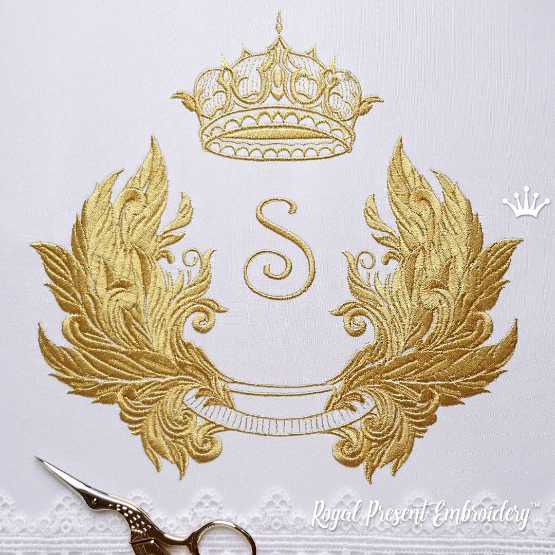 Machine Embroidery Design Golden Baroque Frame - Etsy