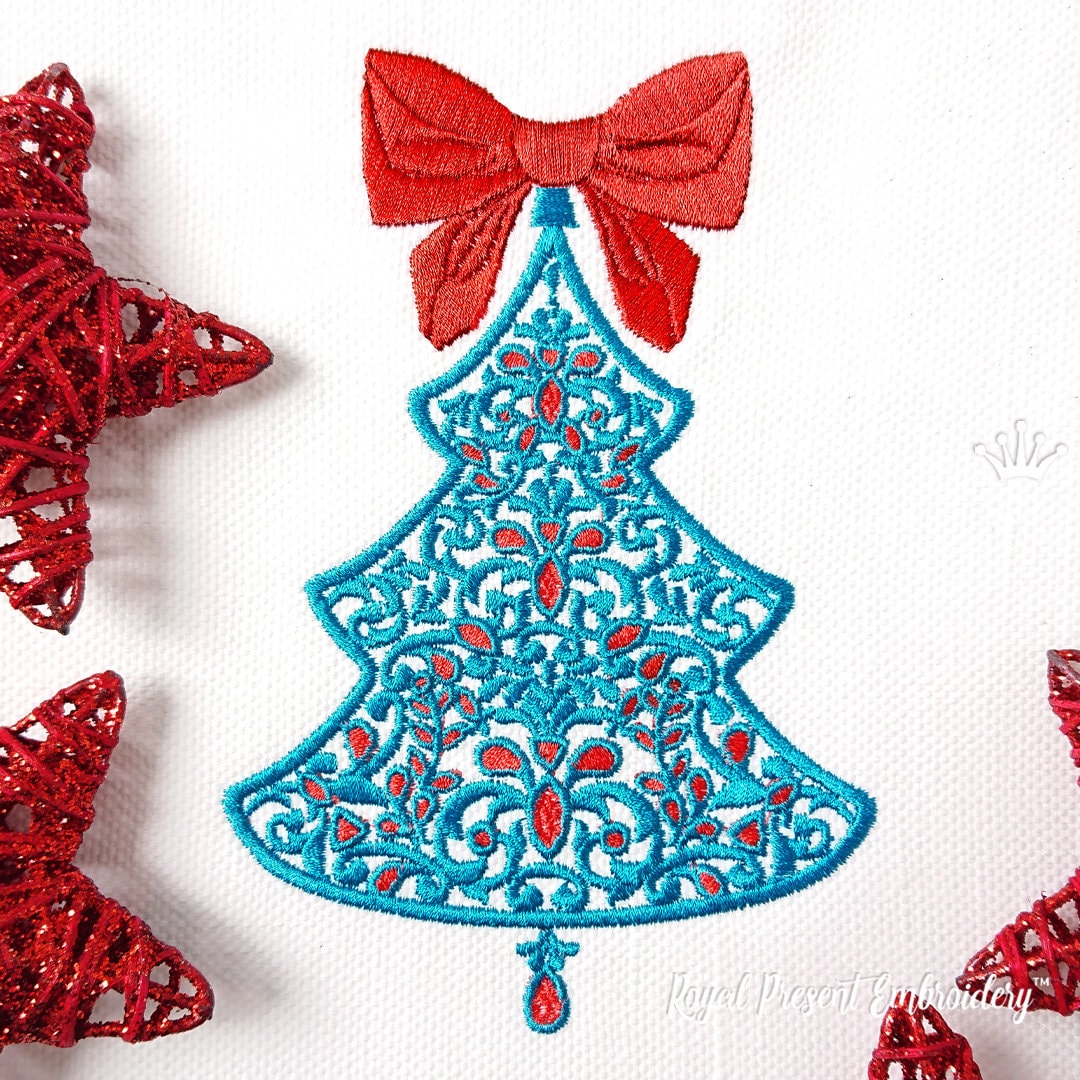 Jewelry Christmas Tree With Rubies Embroidery Design - 6 Sizes - Etsy