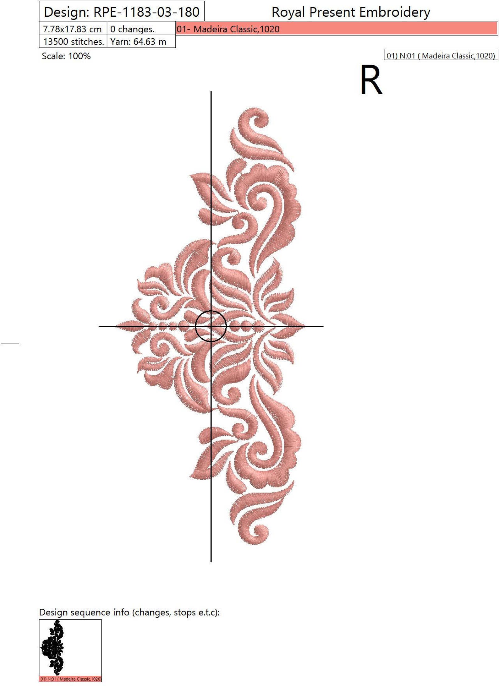 Machine Embroidery Design Ornamental Elegant Decor III - 3 Sizes - Etsy
