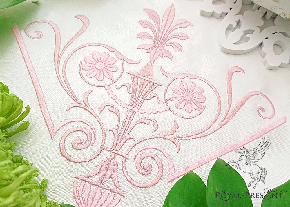 Machine Embroidery Design Classic Corner Decor 3 Sizes | Etsy