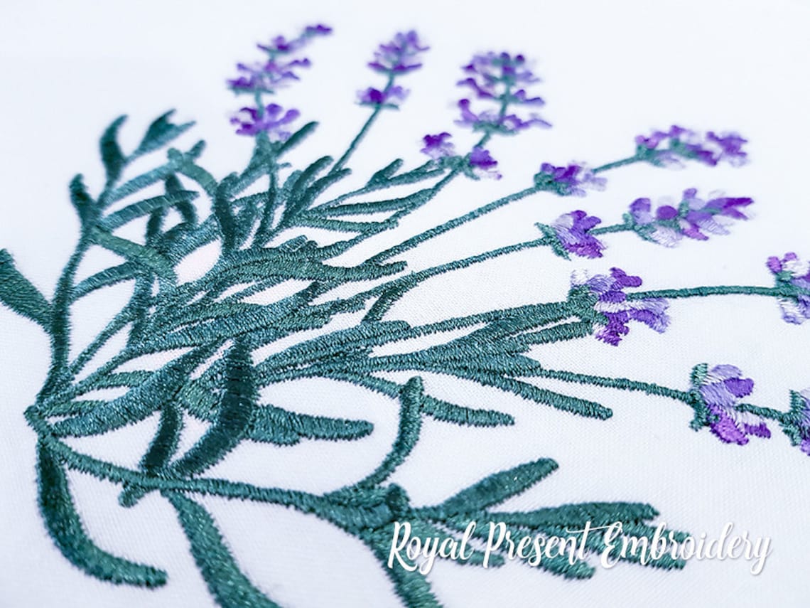French Lavender Machine Embroidery Design 4 sizes | Etsy