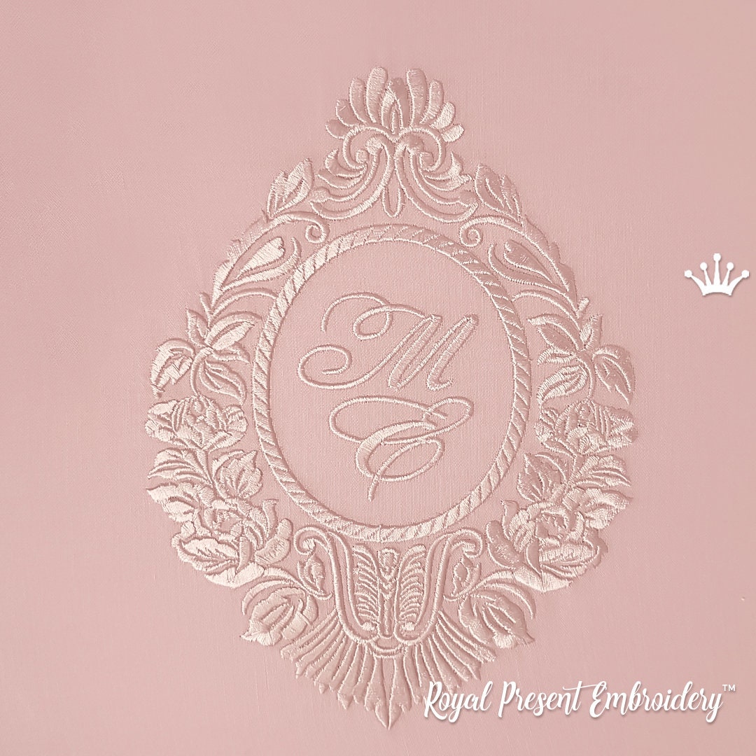 Wedding Damask Monogram Blank Machine Embroidery Design - 2 Sizes - Etsy