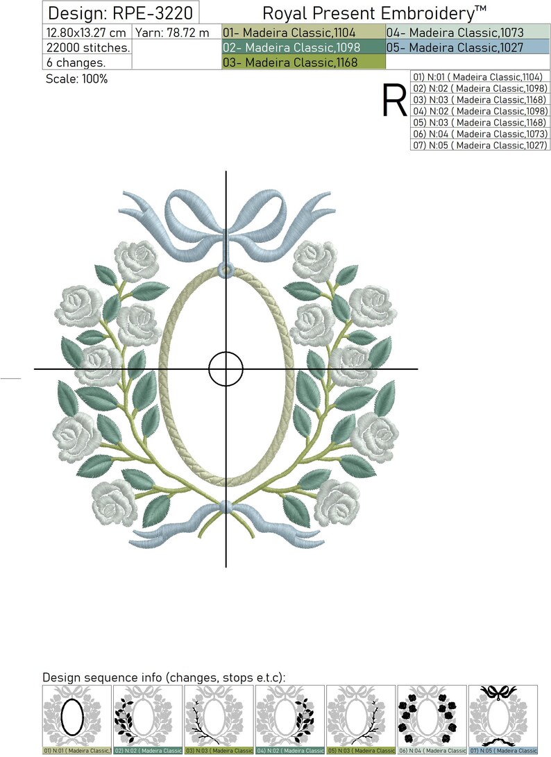 Garden Roses Frame Machine Embroidery Design 5 Sizes | Etsy