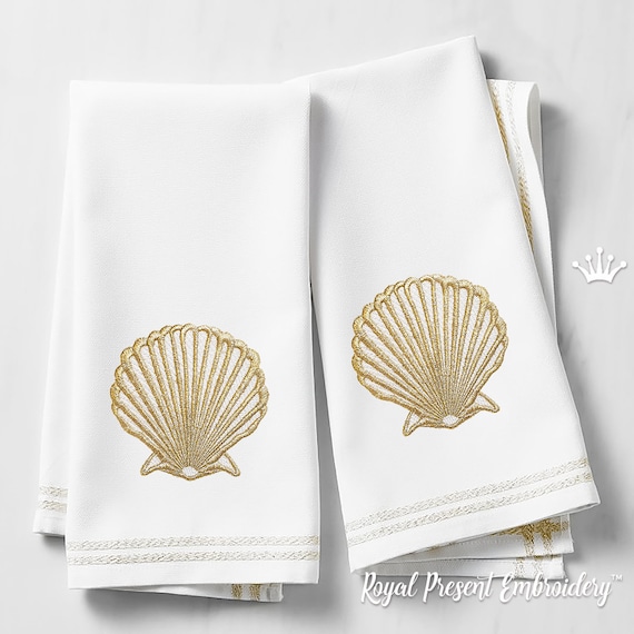 Scallop Seashell Machine Embroidery Design 4 Sizes - Etsy