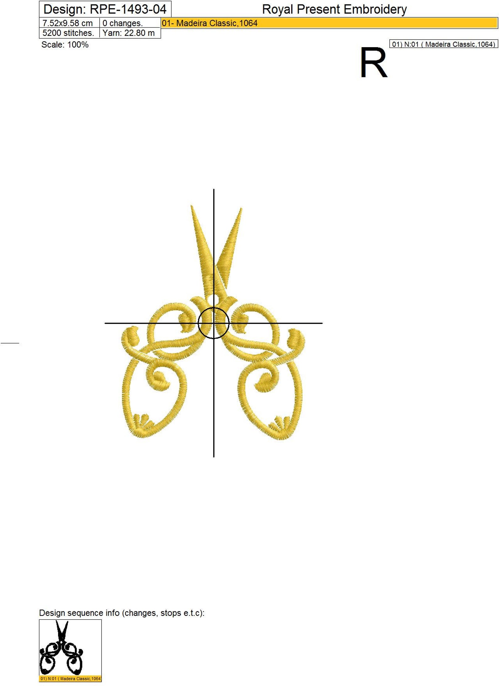 Scissors Machine Embroidery Designs 3 in 1 - Etsy