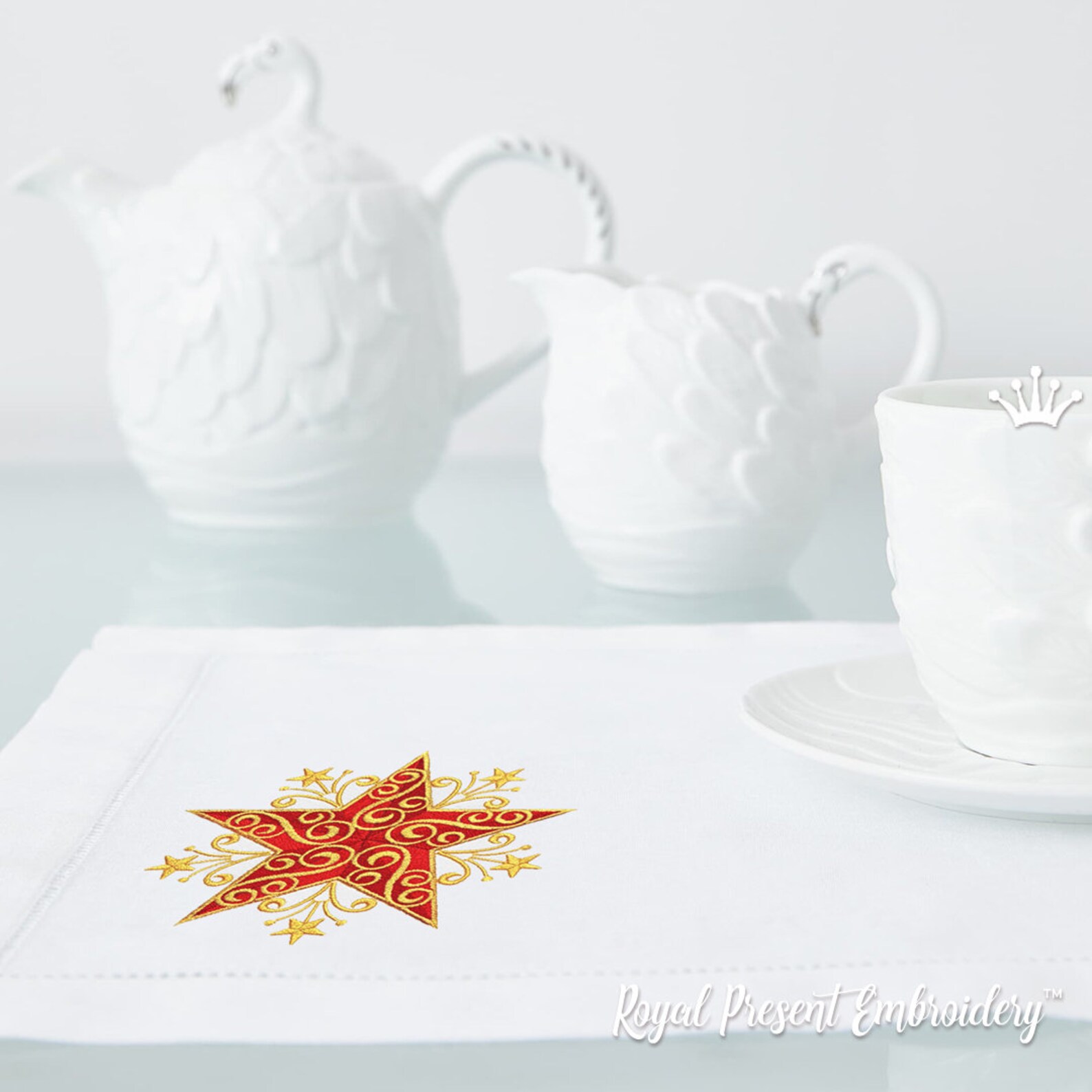 Red Christmas Star Machine Embroidery Design - 2 Sizes - Etsy