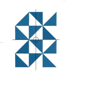 Blue Graphics Mosaic Border Machine Embroidery Design - Etsy