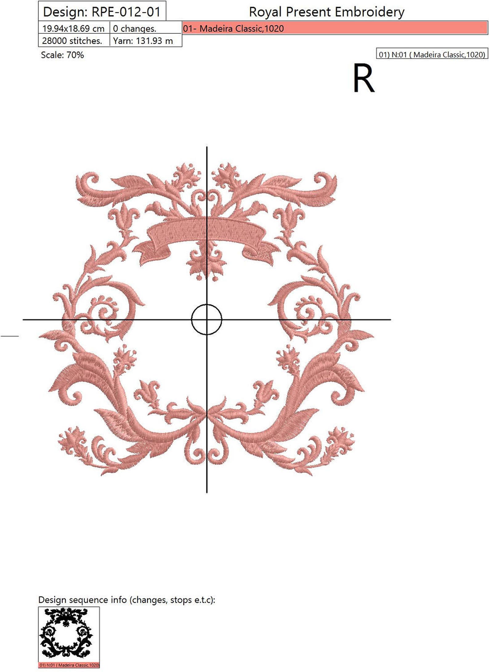 Baroque Luxurious Frame Machine Embroidery Design - Etsy