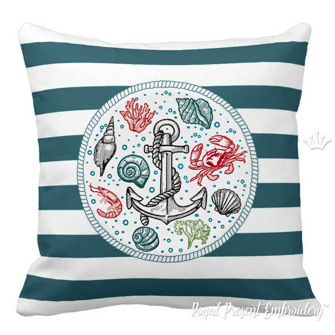 Machine Embroidery Designs Shrimp Seashell Coral Crab - Etsy